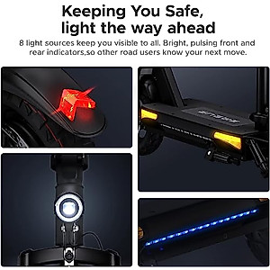 ENGWE Electric Scooter for Adults, 500W Motor (Max 700W) 48V 15.6AH Battery Up to 28 MPH & 37 Miles Long Range, 10" Vacuum Tires Folding Electric Kick Scooter with Seat (Black)