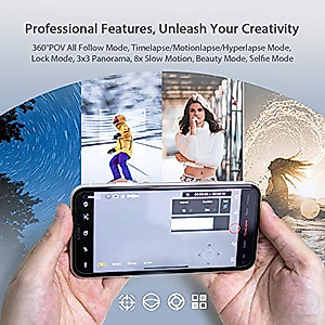 3-Axis-Pocket-Handheld-Gimbal-Stabilizer with UHD 4K Camera for Vlog YouTube Live Video Recording with Zero Delay Autofocus POV All Follow Mode Time-Lapse Sync Motion (Feiyu-Pocket-Handheld-Gimbal)