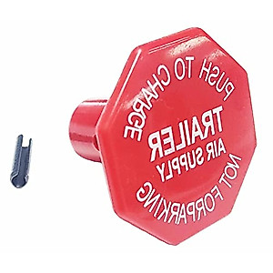 TORQUE Yellow Parking Brake and Red PP-7 Trailer Air Supply Valve Knob with Roll Pin for Dash Brake Control Valve (Replaces Bendix 248433, Bendix 290655) (TR248433 + TR290655)