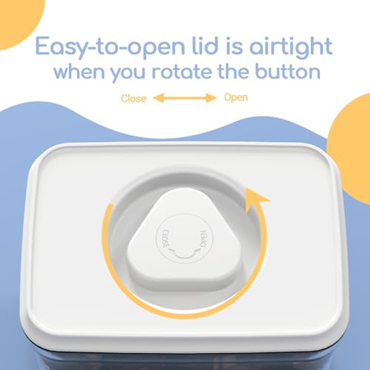 HCM Airtight Food Storage Containers, BPA Free Plastic Cereal Containers with Easy Lock Lids for Kitchen Pantry Organization and Storage (4PCS, 0.75L*4)