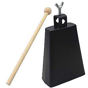 Cow Bell,6inch Metal Cow Bell Noisemaker with Stick for Percussion Musical Instruments Percussion Supplies