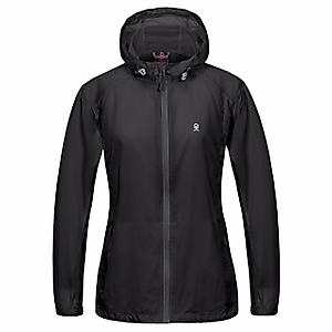 Little Donkey Andy Women's Full Zip Sun Protection Hoodie Jacket Long Sleeve Shirt Running Hiking Golf Water Repellent UPF50 Black Small