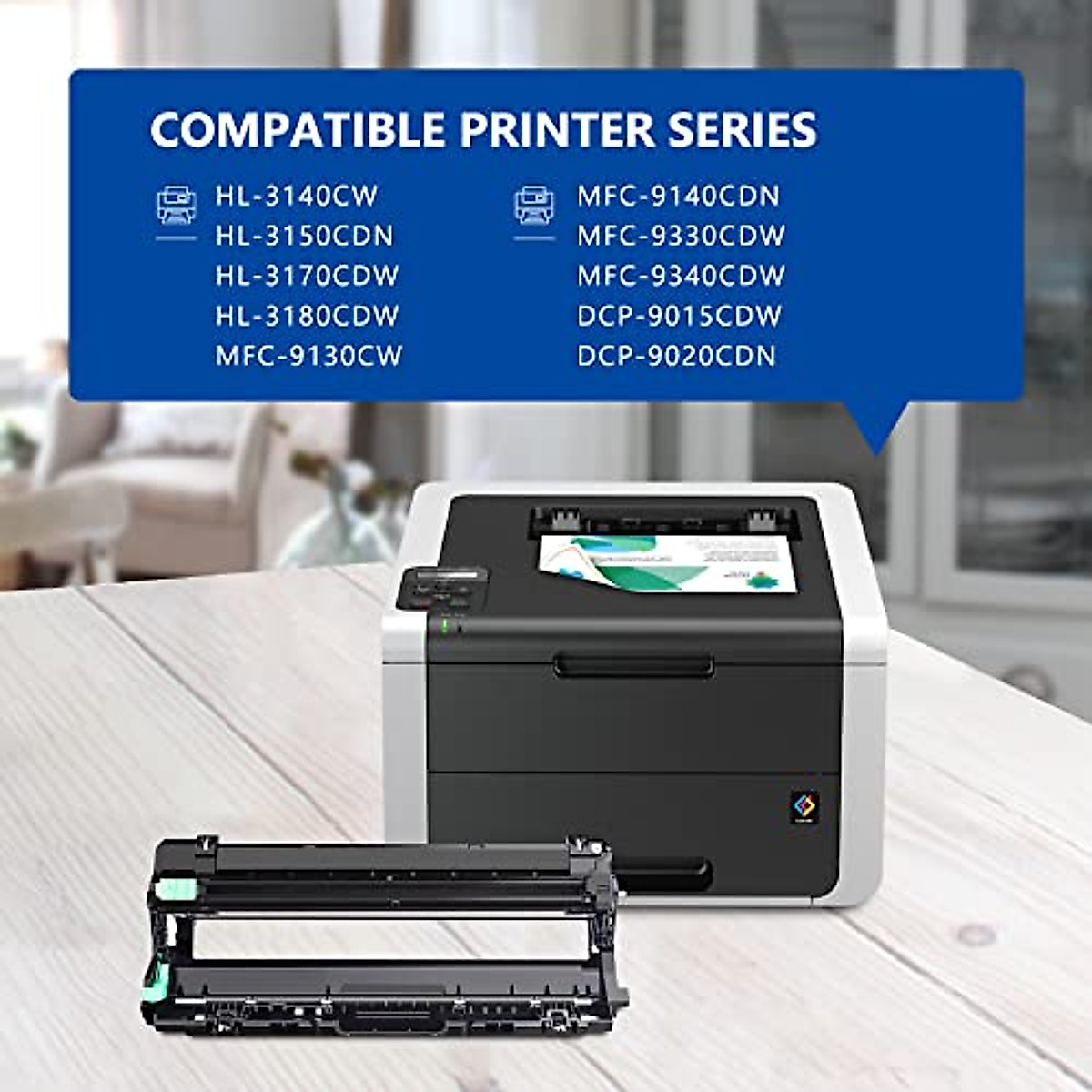 DR221CL Yellow Drum Unit 1-Pack Compatible DR-221CL Drum Unit Replacement for Brother DR221CL Drum Unit HL-3140CW 3180CDW DCP-9020CDN MFC-9130CW 9340CDW Printer (Not Include Toner)