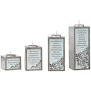 Cathedral Art Love Hope Peace Joy Pillar Advent W/Tea Lights Abbey & CA Gift Inspirational Candle Set, Multi