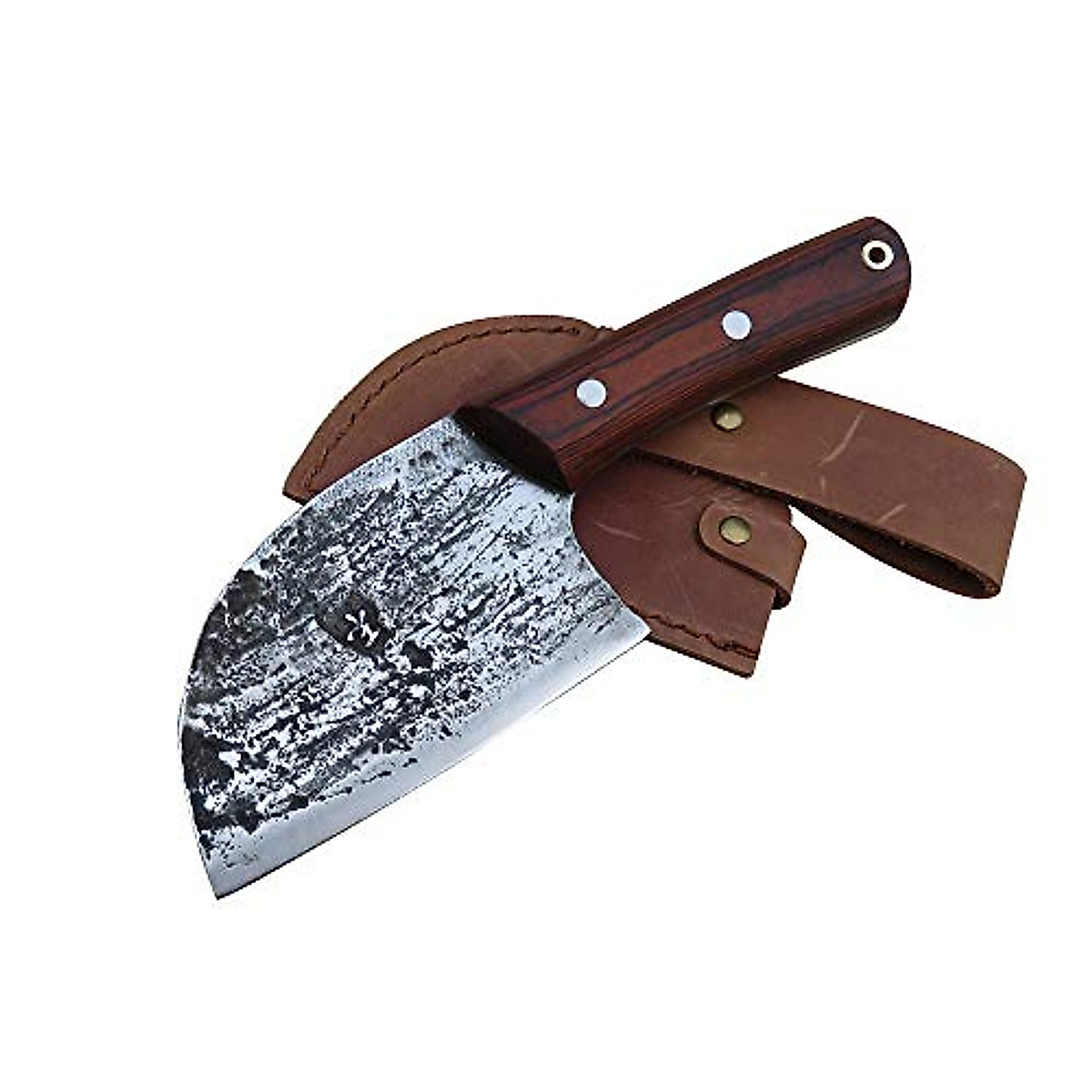 LICAIDAO Chinese kitchen knife Manual forging Kitchen Knife Chef's Meat Cleaver Vegetable Cutter with High Carbon Clad Steel（Mini section）