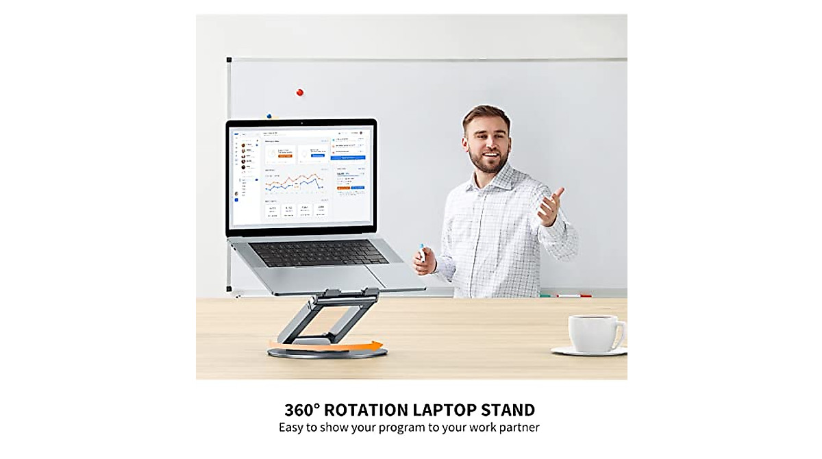 ProtoArc 360 Swivel Ergonomic Laptop Stand - Adjustable