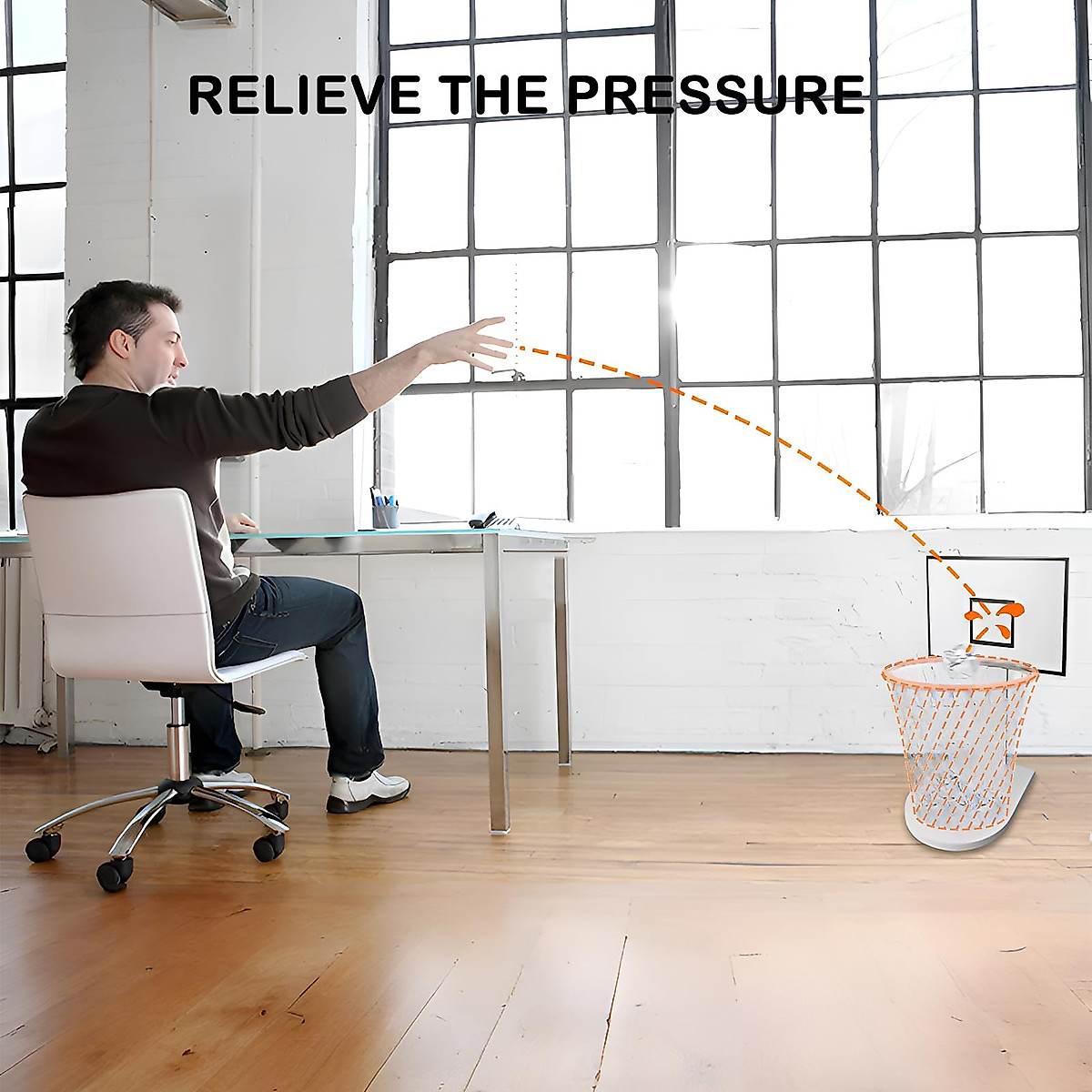 MORNING SUN Basketball Trash Can Holder, Basketball Trash Can Wooden Display (Excluding Trash Can), Garbage Bin Basketball Hoop for Home Office Kitchen Living Room