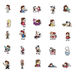 Funny Cartoon Stickers for Travel Case, | 50 PCS | Vinyl Waterproof Stickers for Teen Kid Laptop,Skateboard,Water Bottles,Computer,Phone,Luggage (Gravity Falls)