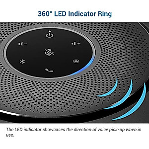 Snom C300 Bluetooth 5.0 Conference Speakerphone with 6 Mics, 24 hrs Call Time, App Controlled, USB C, Home Office & Small Business, Black