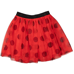 Miraculous Little Girls T-Shirt, Skirt and Satin Headband 3 Piece Outfit Set Red 7-8