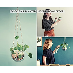 DADO 4" Disco Ball Planter - Unique Boho Decor for Indoor Plants