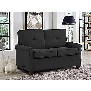 LifeStyle Solutions Convertible Sofa, Black