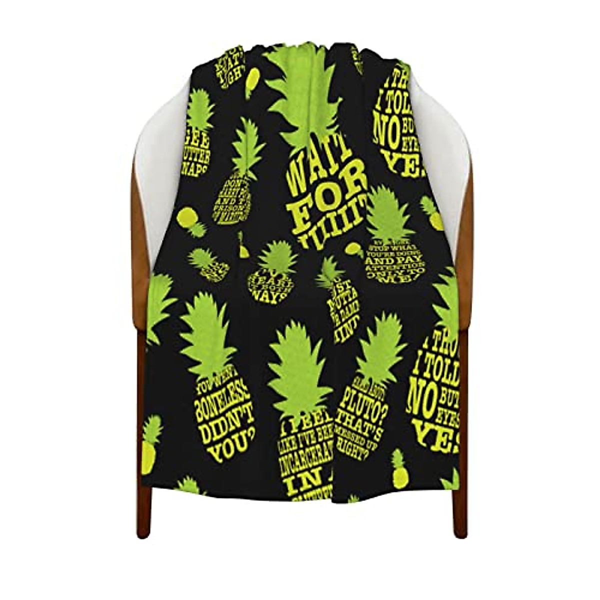 SEAEAGLE Psych Pineapple Quotes Flannel Fleece Blanket Fuzzy Throw Blanket Fluffy Decorative Sheet Couch Mattress