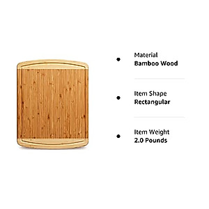 GREENER CHEF 15 Inch Medium Cutting Board with Lifetime Replacements, Bamboo Cutting Boards for Kitchen, Butcher Block, Medium Wooden Chopping Board for Meat, Veggies, Non Toxic Charcuterie Board