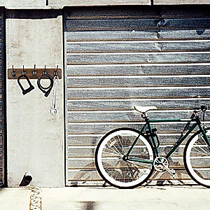 PHINGEER Rustic Wall Mounted Coat Hook Rack Heavy Duty Wodden Entryway Hanging Coat Rack with 5 Decorative Hooks for Entryway Mudroom Kitchen Bathroom Living Room Foyer Hallway (brown-1pack, 5 Hooks)