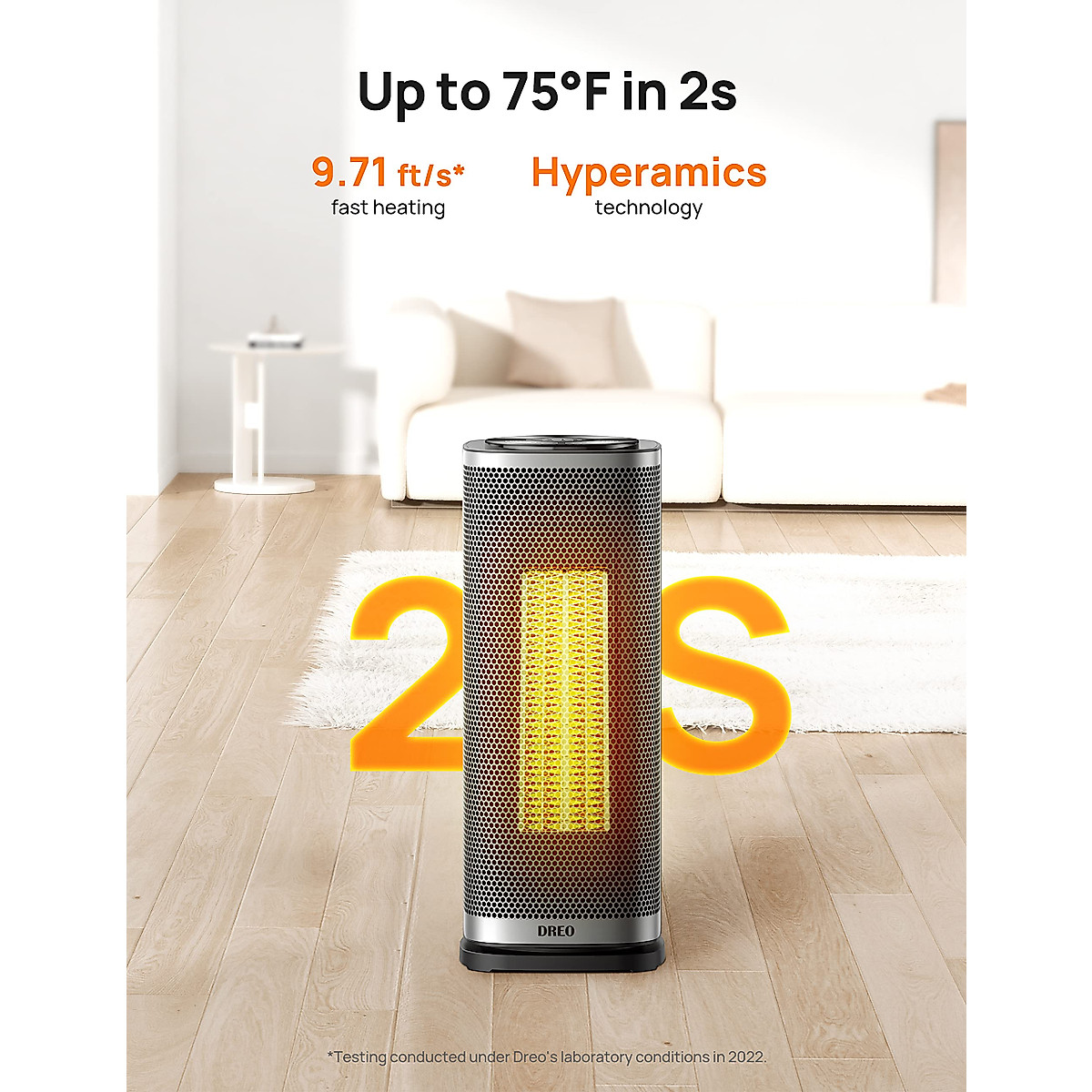 Dreo Space Heater for Bedroom, 70 ° Oscillation, Fast Heating Ceramic Electric with Digital Thermostat, Remote Control, 1-12H Timer, Overheat Protection, Safety Heater for Indoor Use Large Room