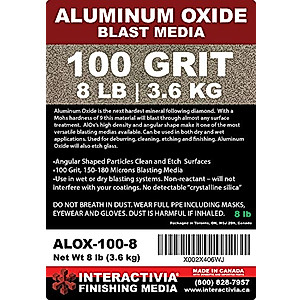 #100 Aluminum Oxide - 8 LBS - Medium Sand Blasting Abrasive Media for Blasting Cabinet and Blasting Guns.