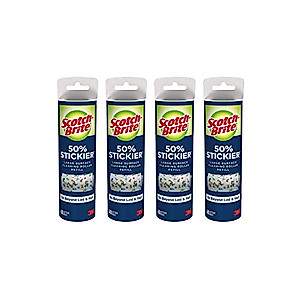 Wide Lint Roller Refills (120 Sheets Total) Cat Dog Pet Hair Animal Fur Remover Clothing Upholstery, Pack of 4