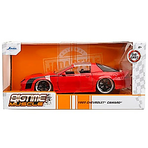 1985 Chevy Camaro Red with Black Stripes Bigtime Muscle Series 1/24 Diecast Model Car by Jada 34196