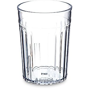 Carlisle FoodService Products Plastic Bistro Tumbler, 10 Ounces, Clear