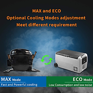 BINTU Dual Zone 38 Quart Portable Car Fridge (-4°F to 68°F) 12 Volt Freezer Refrigerator for Vehicle, Home, Outdoor