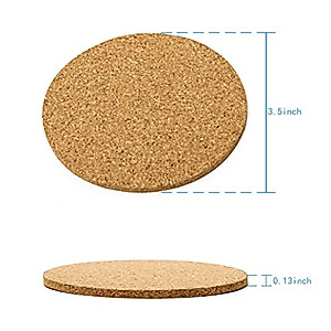 Cork Coasters for Drinks - 50 Pack 3.5" Round Blank Coasters.