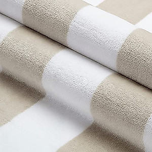 LULUHOME Plush Oversized Beach Towel - Fluffy Cotton Thick 36 x 70 Inch Chiffon Striped Pool Towels, Large Summer Cabana Swimming Towel for Adults