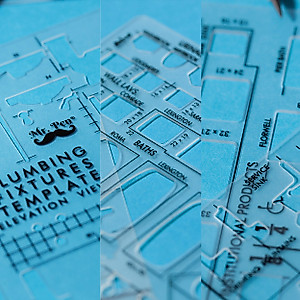 Mr. Pen- Plumbing Template, Architectural Templates, Bathroom Template, Toilet Template, Drafting Tools, Drawing Template, Template Architecture, Drafting Ruler Shapes, Stencils, Plumbing Fixtures