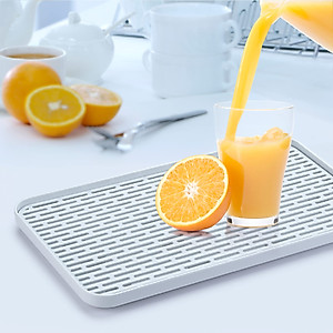 Lonian 2-Tier Drain Tray, Dish Drainer Drying Rack, Plastic Tea Tray for Cup Bowl Fruit
