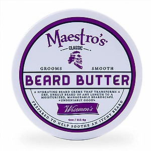 Maestro's Classic BEARD BUTTER | Anti-Itch, Extra Soothing, Hydrating Beard Creme For All Beard Types & Lengths- Wisemen's Blend, 4 Ounce