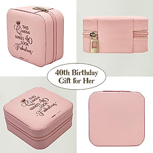 40th Birthday Gift for Women, 40th Birthday Jewelry Mini Storage Box with Refillable Perfume Bottle, Gift for 40 Year Old Female, 40th Bday Gift, 40 & Fabulous Gift, 40th Birthday Items