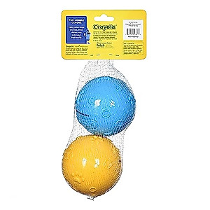 Crayola for Pets 2pk Balls in Pup-Visible Colors Dogs See Best, Embossed Texture for Easy Grip Fetch and Chew, TPR, Rubber Chew Toys for Dogs, Yellow + Blue Tennis Ball Style Dog Toys