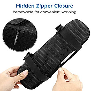 MoKo Office Chair Armrest Pads, Foam Soft Elbow Pillow - Universal Chair Arm Covers for Elbows and Forearms Pressure Relief - Black(2 Pack)