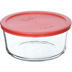 Utensilux Bundle Pyrex 8 Peice Round Bundle 4 Glass Storage Containers With Lids, 7-cup, 4-cup, 2-cup, & 1-cup Meal Prep Containers With Lid, Bpa-free Lid, Dishwasher