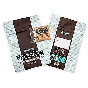 Boveda Fresh Bag Travel Bag for Up To ½ oz – 1 Mylar Bag Preloaded with Boveda 2-Way Humidity Pack 62% RH Size 4 – Humidity Pack in Resealable Bag