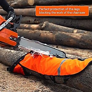 Technical Wrap Chainsaw Chaps by UL Class A 8 Layers Chainsaw Pants Apron Style Black Gray