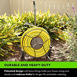 Yard Butler Compact Hose Reel Cart with Wheels Heavy Duty 100 Foot Metal Hose Reel Suitable for Gardens, Lawns, and Outdoor - IHTC-1