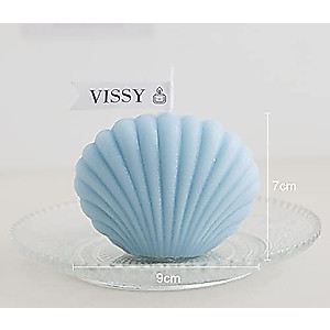Seashell Shaped Scented Candle,150G Handmade Aroma Soy Wax Decorative Candle for Table Photo Prop Birthday Gift,Prefect for Meditation Stress Relief Mood Boosting Bath Yoga (Blue)