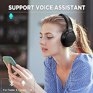 TUINYO Wireless Headphones Noise Cancelling Over Ear Bluetooth Headphones with 60H Playtime, Deep Bass Hi-Fi Stereo Sound & Comfortable Earpads for Travel, Home and Office-Black …