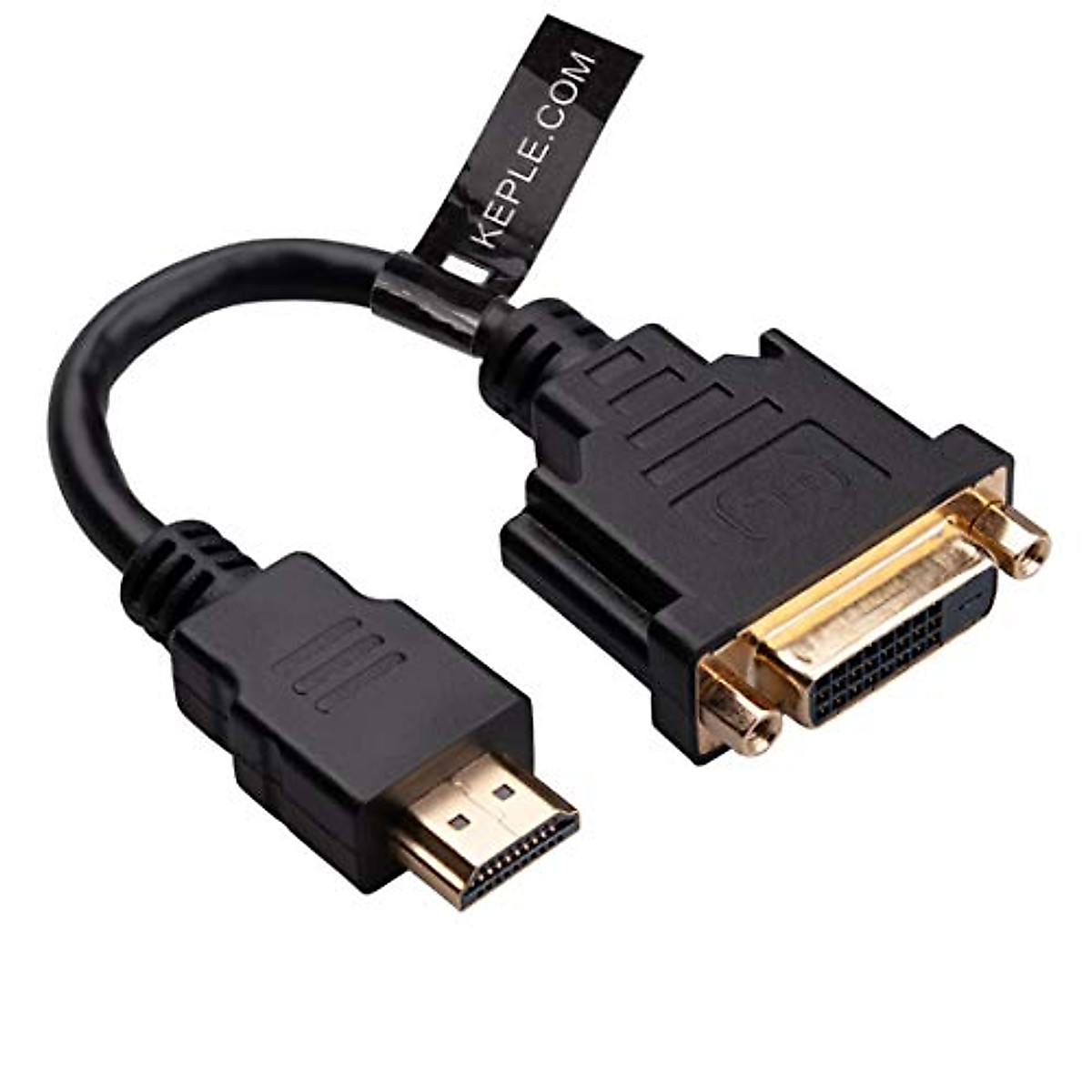 HDMI (M) to DVI-D (F) Lead Adapter (DVI-D Dual Link 24+1) DVI Female to HDMI Male Adaptor with Gold-Plated Connector 1080P Full HD Converter 15cm