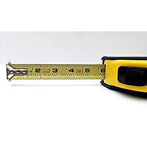 Jet Swet 25-FT Tape Measure Inches & Feet | 1/8" Fractions Marked 1/32" Precision | Auto-Lock Pull to Stay, Magnetic Tip, Retraction Brake, Pro-Grade Heavy Duty, Durable Rubber, Stud Mark Every 16"