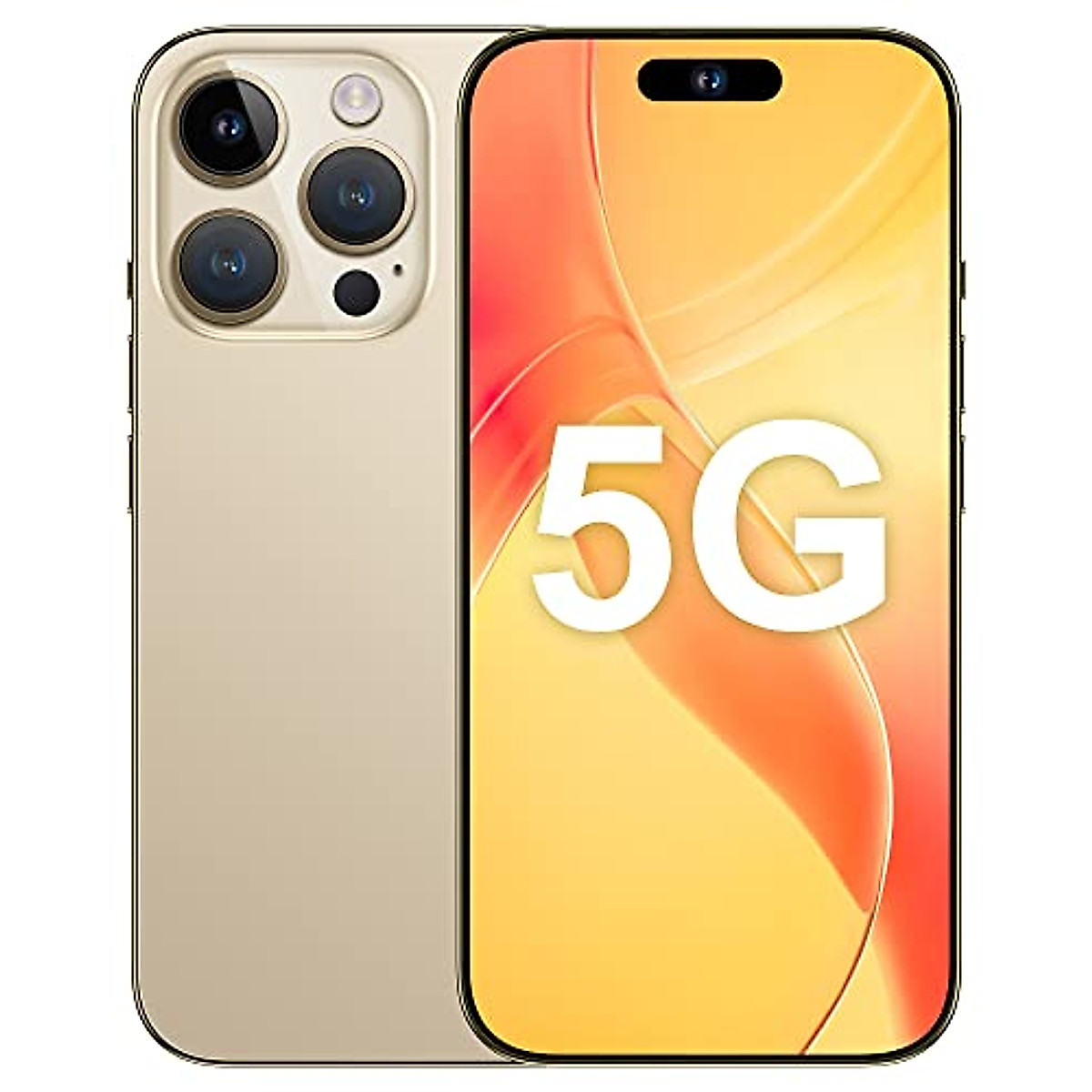 WV LeisureMaster A14 Pro Max 5G Unlocked Smartphone - 6GB+128GB Fully Unlocked Cell Phone for Android 11, 7.3", 7300mAh, 50MP+108MP Dual Camera（Gold）