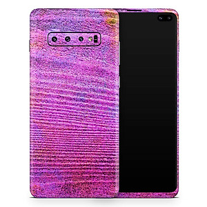 DesignSkinz Neon Pink Dyed Wood Grain Protective Vinyl Decal Wrap Skin Cover Compatible with The Samsung Galaxy S20 (Screen Trim & Back Glass Skin)