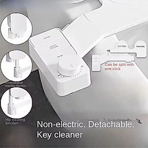 EOLTMESS Bidet Attachment for Toilet, Ultra-Slim Self Cleaning Dual Nozzle Hygienic Toilet Bidet, Warm & Cold Fresh Water Bidet Sprayer with Feminine Wash & Rear Wash(1/2)