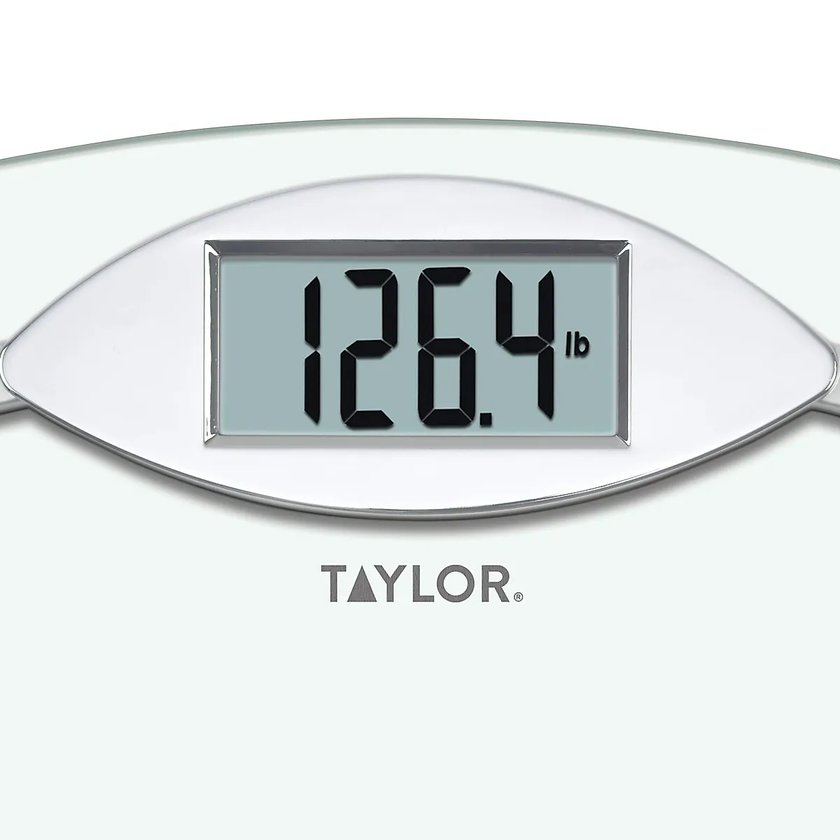 Taylor Precision Products Digital Bathroom Scale, Highly Accurate Body Weight Scale, Instant On and Off, 400 lb, Sturdy Clear Glass with Chrome Finish Base