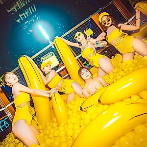 6 Pcs Bachelorette Party Game Inflatable Banana Props Balloons,Include 70 Inch Banana x 1,23 Inch Banana x 5,for Indoor and Outdoor Bachelorette Party Decoration Supplies