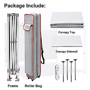 Eurmax USA Smart Durable Pop up Canopy Tent with 1 Sidewall 10'x10' Outdoor Craft Show Canopy Bouns 4X Stakes(White）
