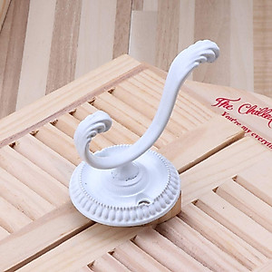 WBANGIAO Heavy Duty Wall Hooks Antique Hanger Sturdy Decorative Coat Racks Alloy Double Hook for Hanging Hats Towels Keys.Black