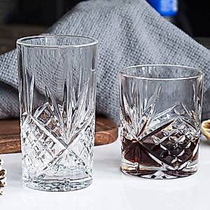 Whisky Glasses Set 12 oz,Liqueur Spirits Glasses Snifters Round Clear Drinking Glass,Rock Glasses,Old Fashioned Cocktails Glasses Bourbon Glasses for Restaurants,Bars,Water Cups Vodka Cups 8 Pack