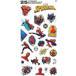 Marvel Shop Spiderman Backpack for Boys 7-8 Set - 16'' Inch Spiderman School Backpack for Boys 7-8 Bundle with Stickers, More | Spiderman Backpack for Kids